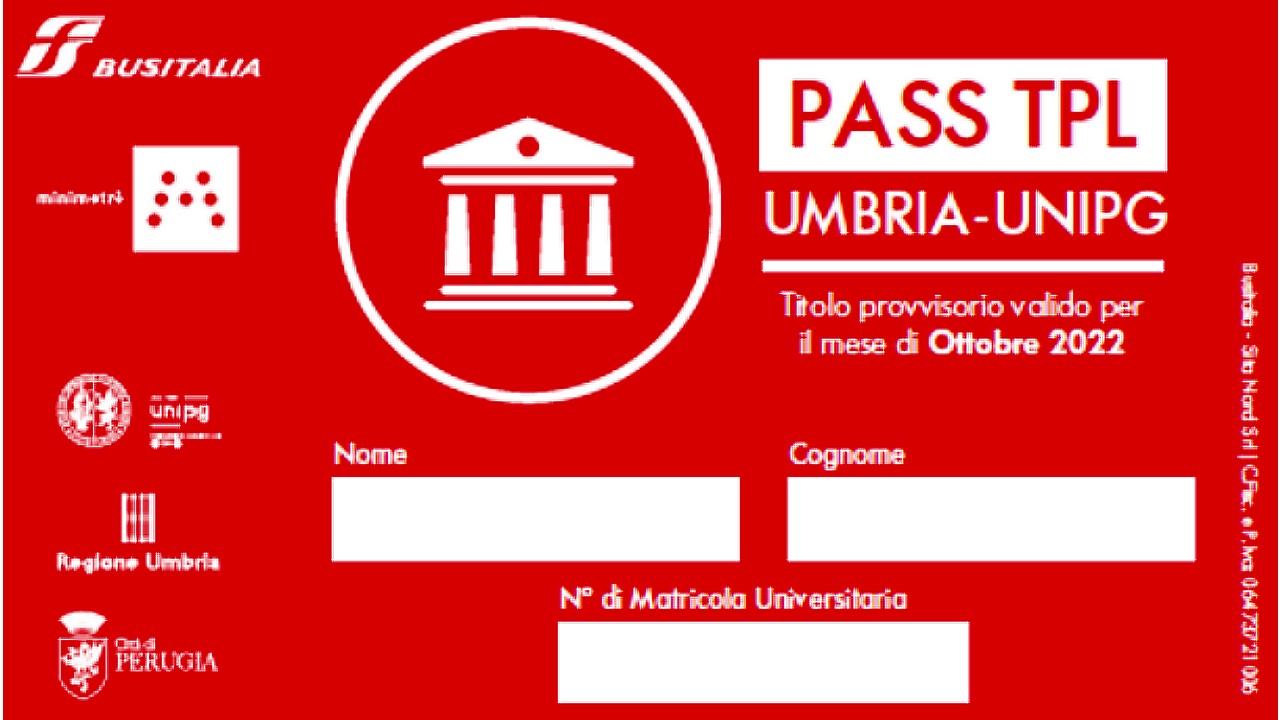 Prorogato fino al 30 novembre pass provvisorio Tpl Unipg