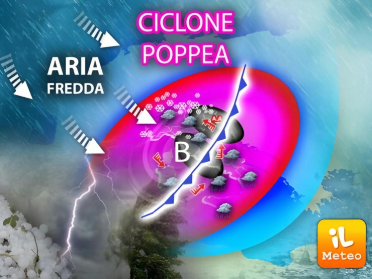 Arriva "Poppea", ciclone che porterà piogge temporali e anche neve