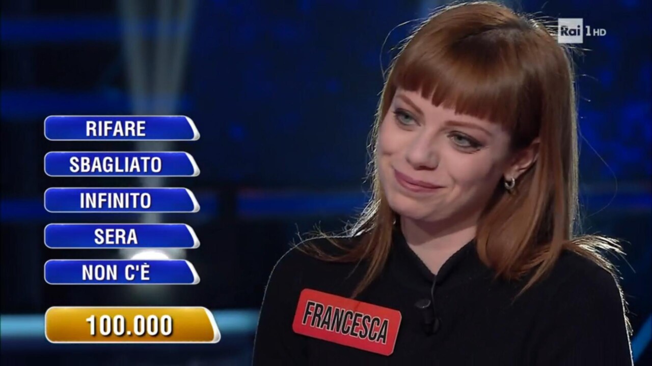 La perugina Francesca Paoletti vince l'Eredità 100 mila euro