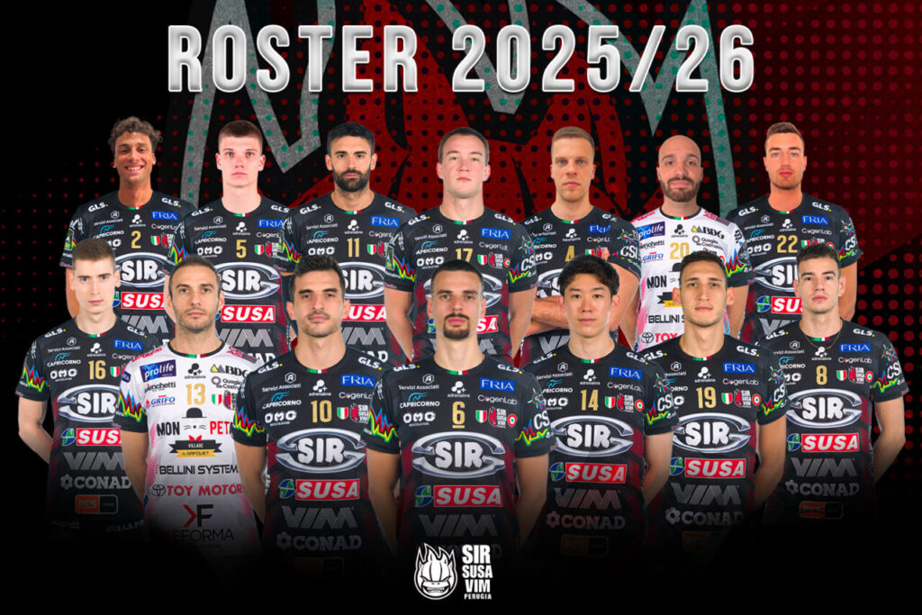 Sir Perugia al completo, svelato il nuovo roster 2025-26